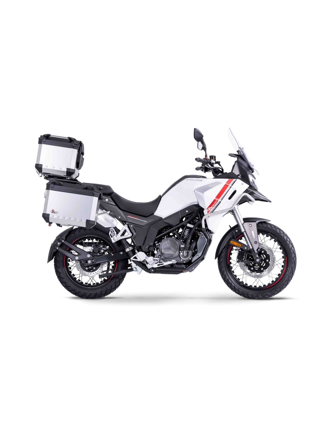 CYCLONE RX4 EXPLORER BLANCA - 3 MALETAS ALUMINIO - ENDUROLEON