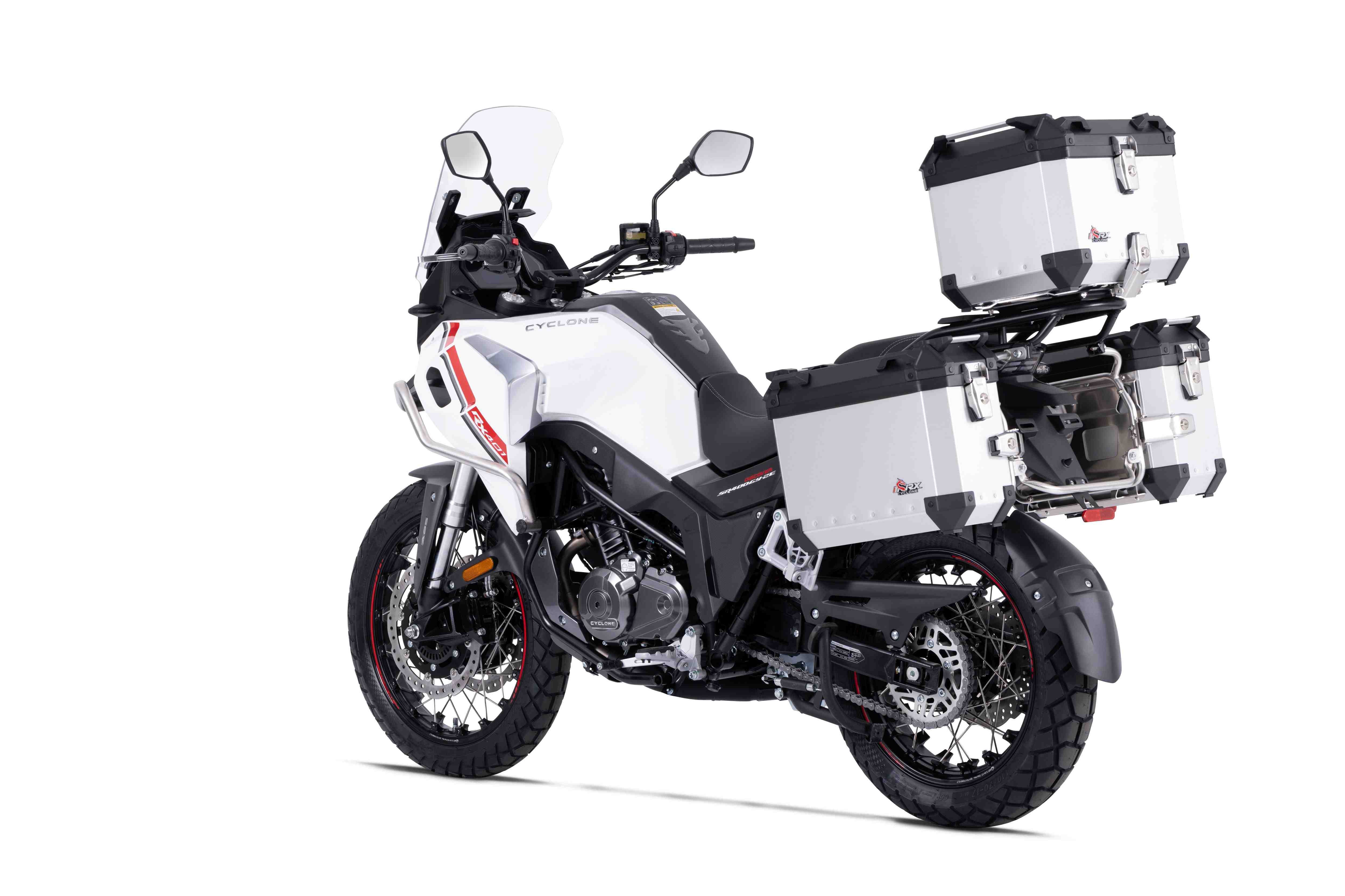 CYCLONE RX4 EXPLORER BLANCA - 3 MALETAS ALUMINIO - ENDUROLEON