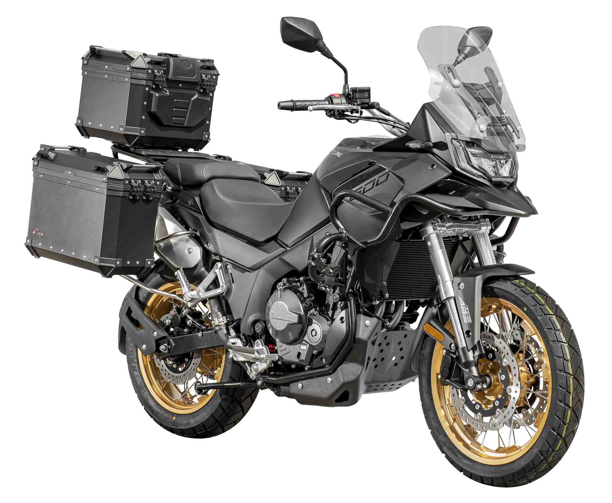 CYCLONE RX600 EXPLORER NEGRA - 3 MALETAS ALUMINIO - ENDUROLEON