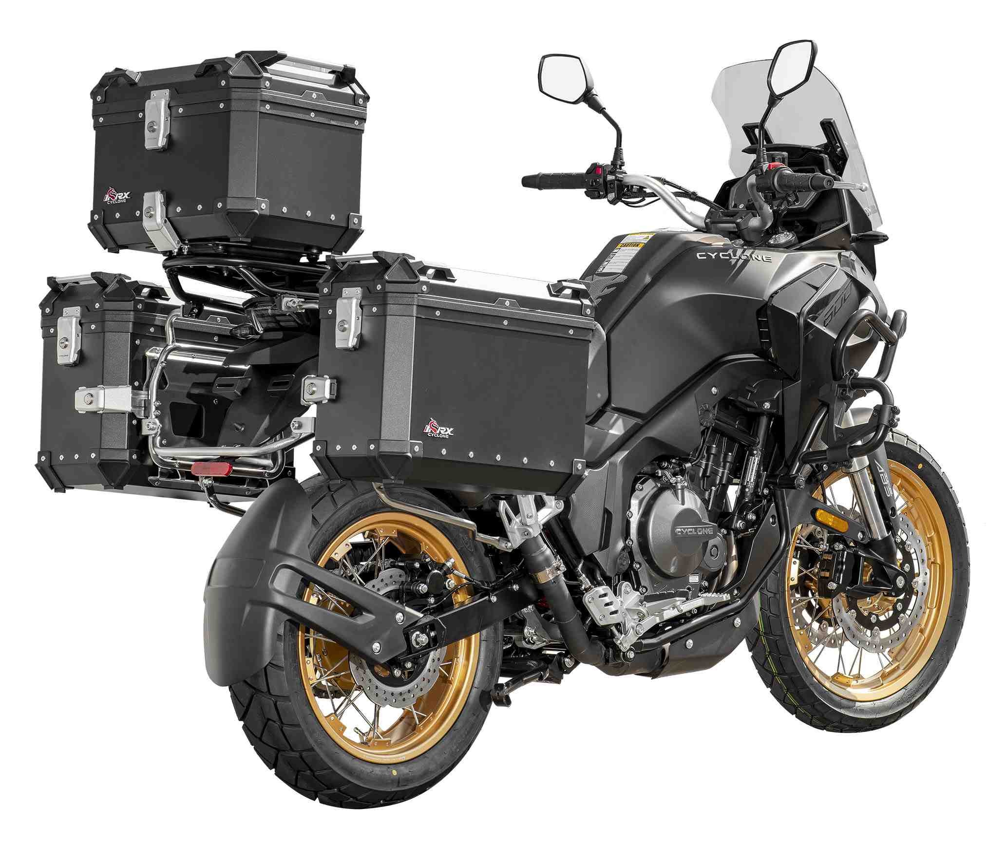 CYCLONE RX600 EXPLORER NEGRA - 3 MALETAS ALUMINIO - ENDUROLEON