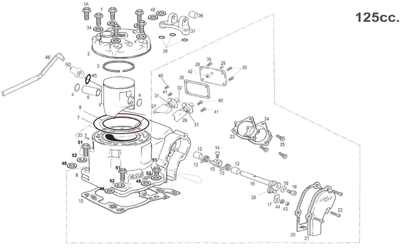 TORICA CULATA INTERIOR GAS GAS EC 125 - ENDUROLEON