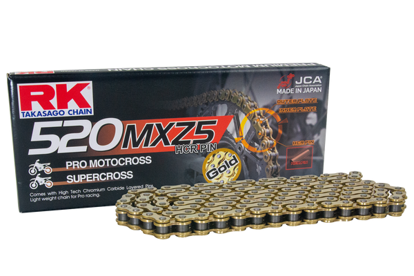Rk Racing Chains RK GB520MXZ5 Heavy Duty Gold MX Race Chain - 520 Size ...